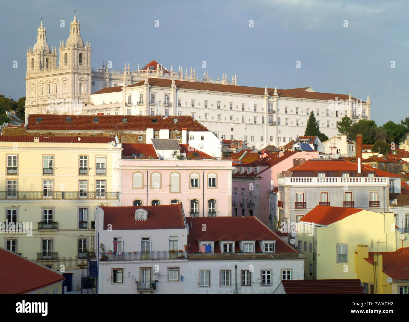 Red Rooftops and Pastel Color of the Architectures in Lisbon, Portugal ...