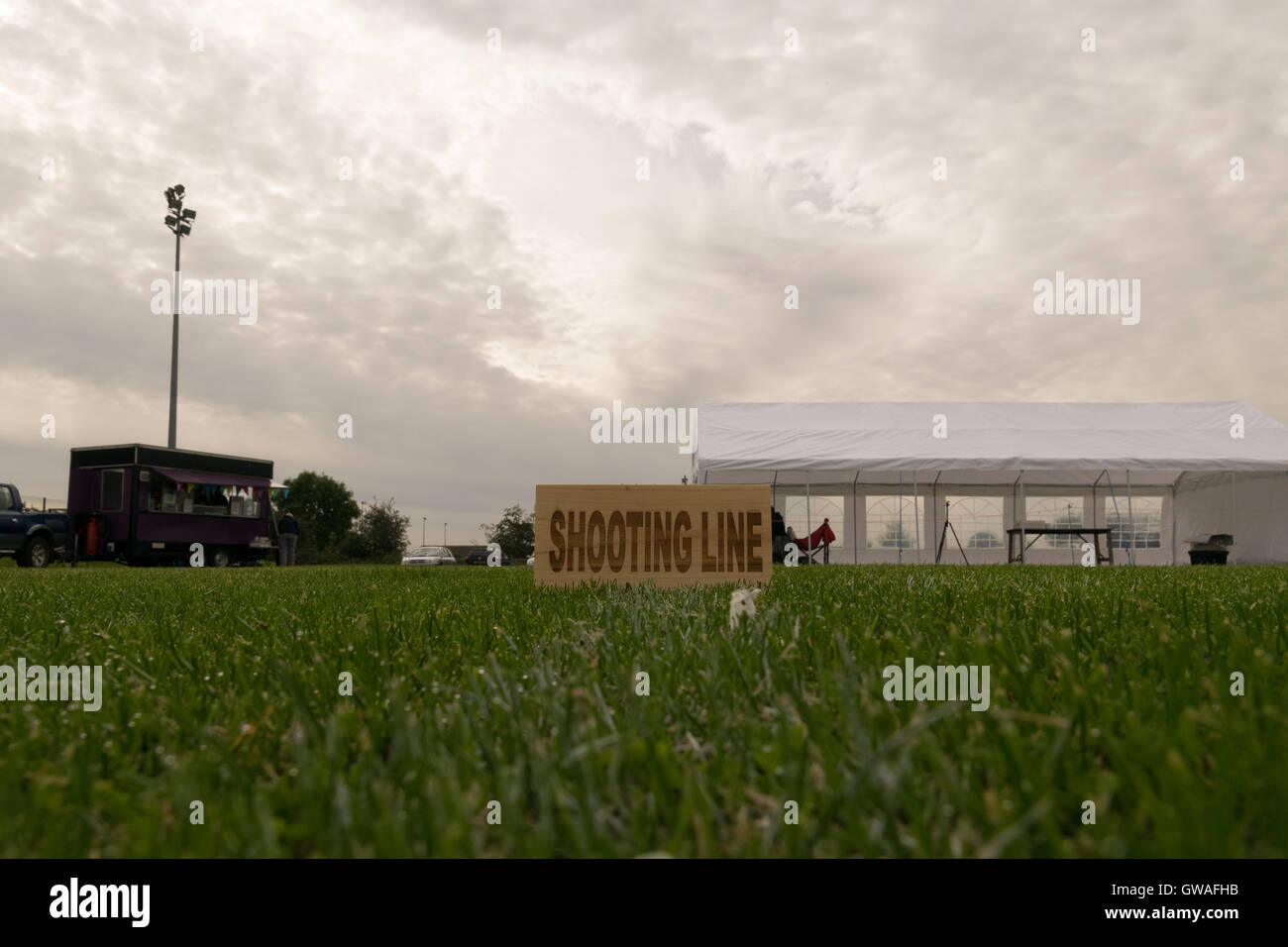 Shooting line sign at archery competition Stock Photo - Alamy