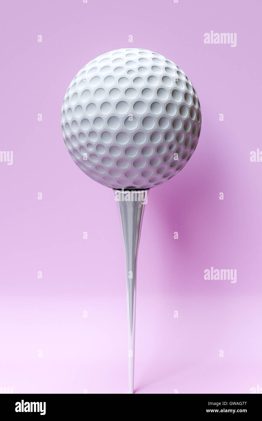 3d illustration of a golf ball isolated on pink background Stock Photo ...