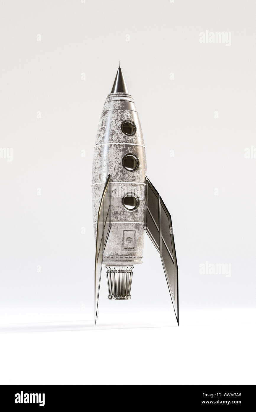 3d illustration of a space rocket isolated on white background Stock ...