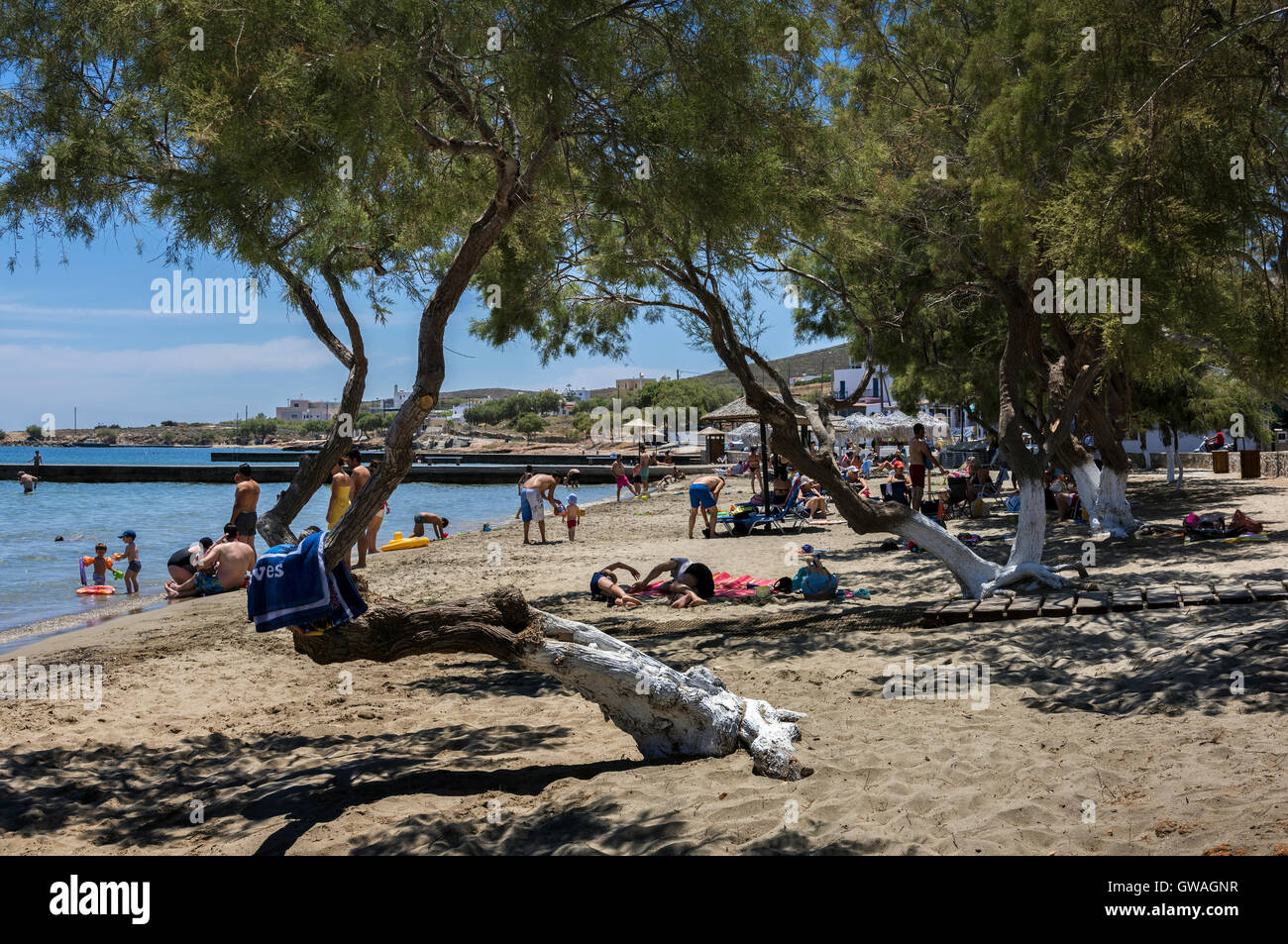 Azolimnos Beach, Syros Stock Photo - Alamy