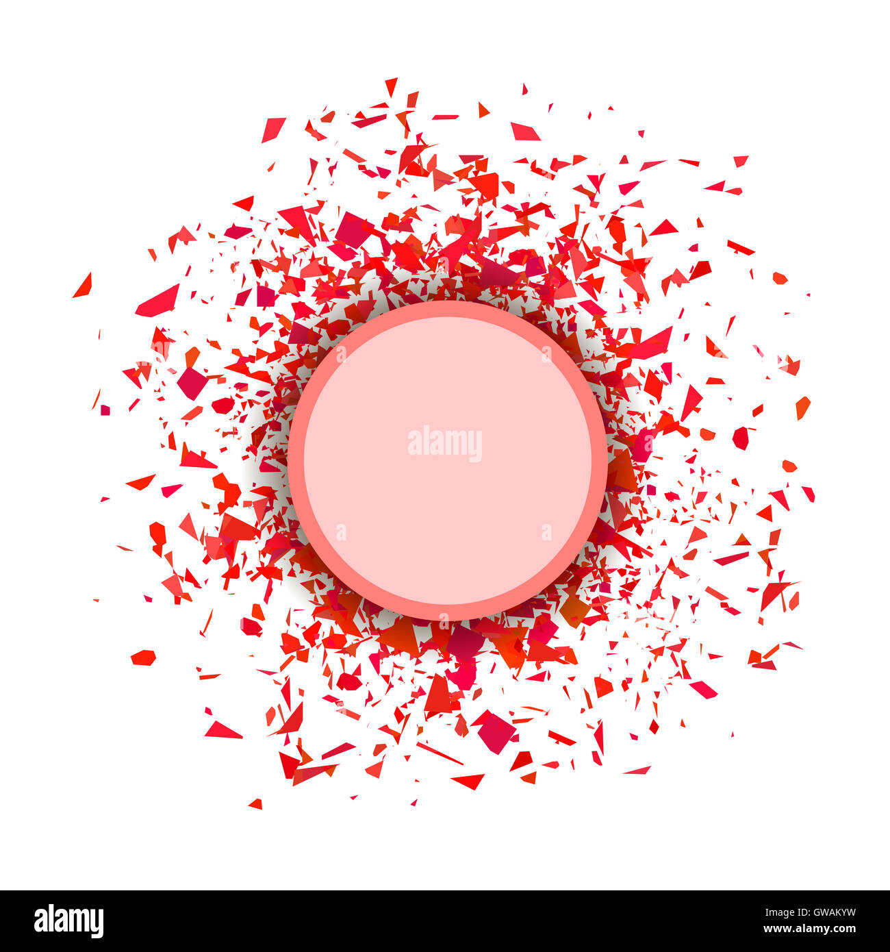 Red Confetti Round Banner. Set of Particles Stock Photo - Alamy