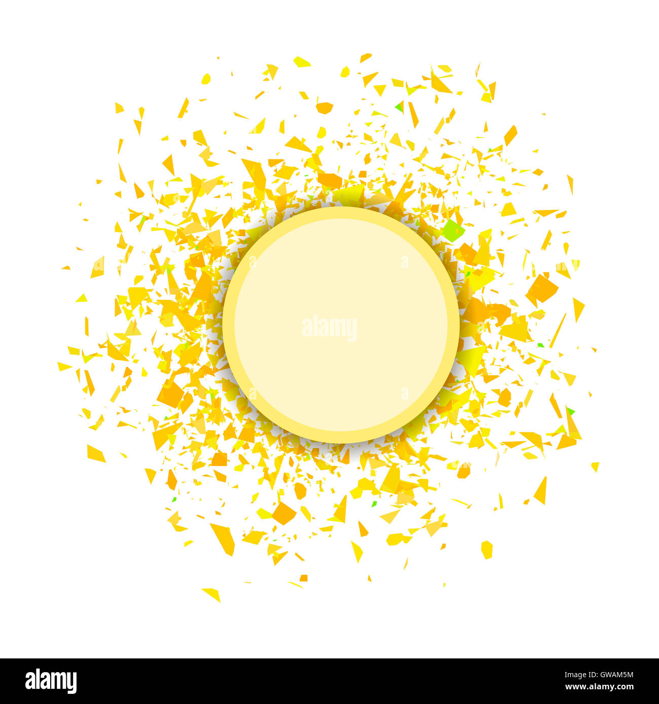 Yellow Confetti Round Banner Stock Photo - Alamy