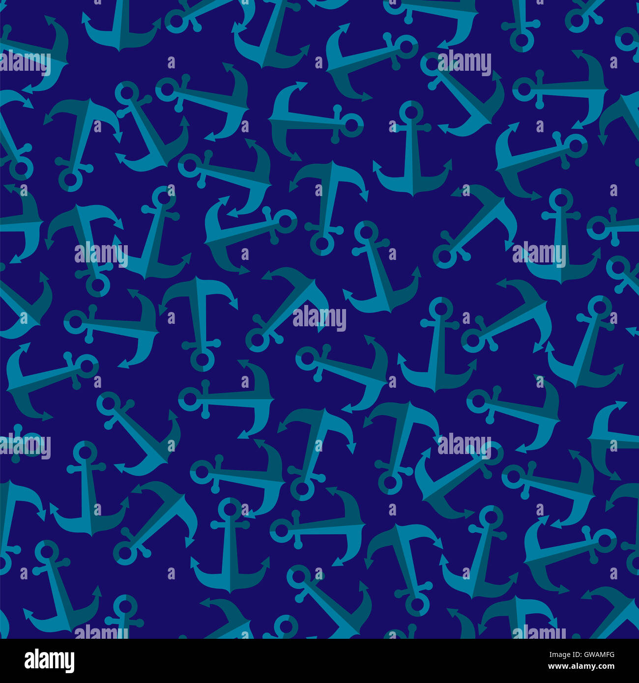 Seamless Anchor Pattern on Blue Stock Photo - Alamy