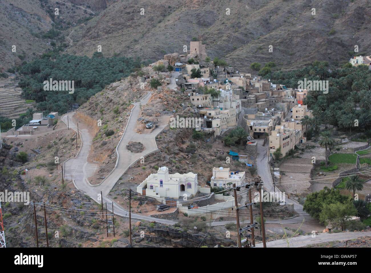 Balat Sayt Village, Oman. View from the top of this little rural ...