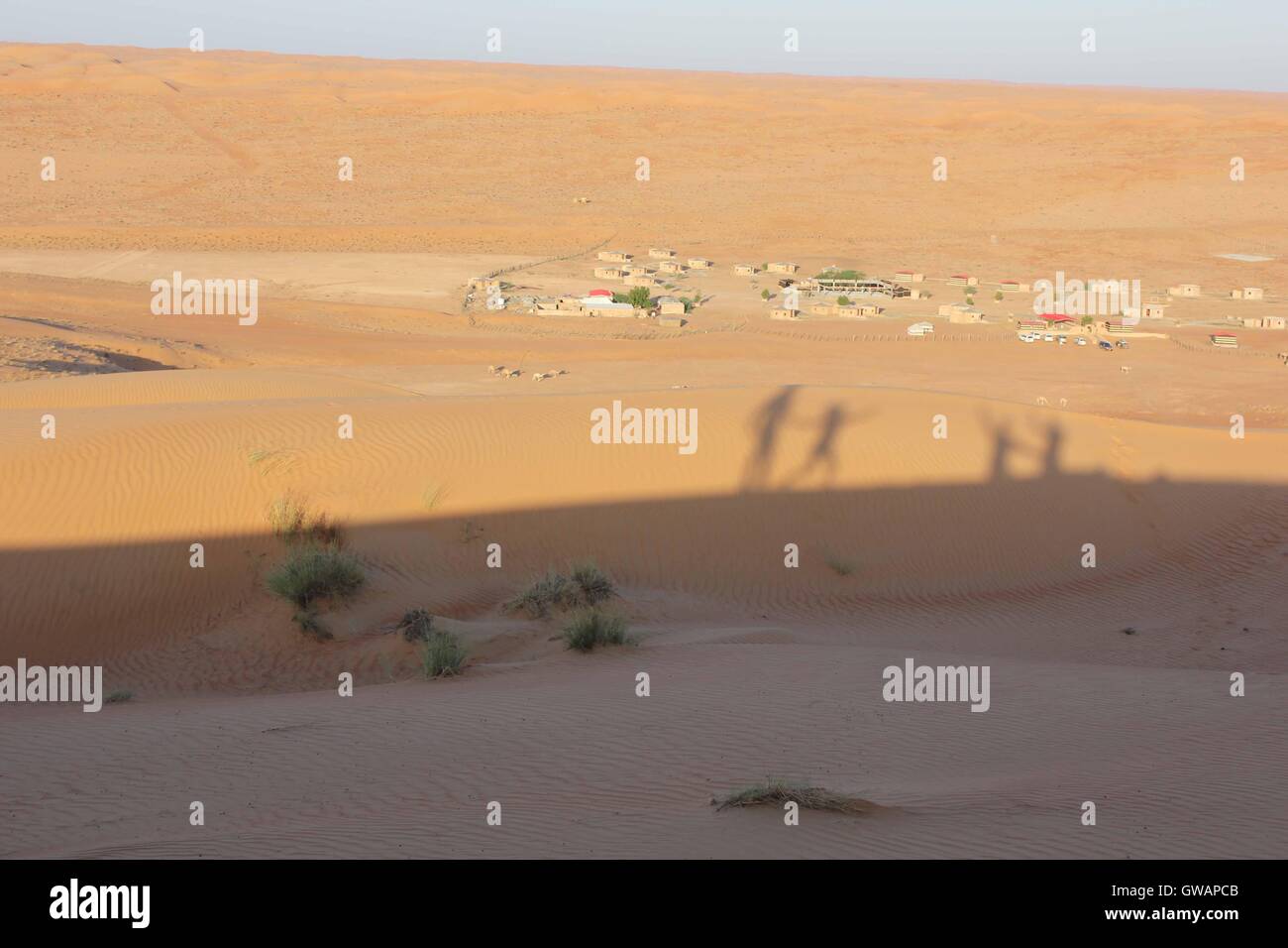 Wahiba Sands desert in Oman. Sand, dunes and a magical scenery Stock ...