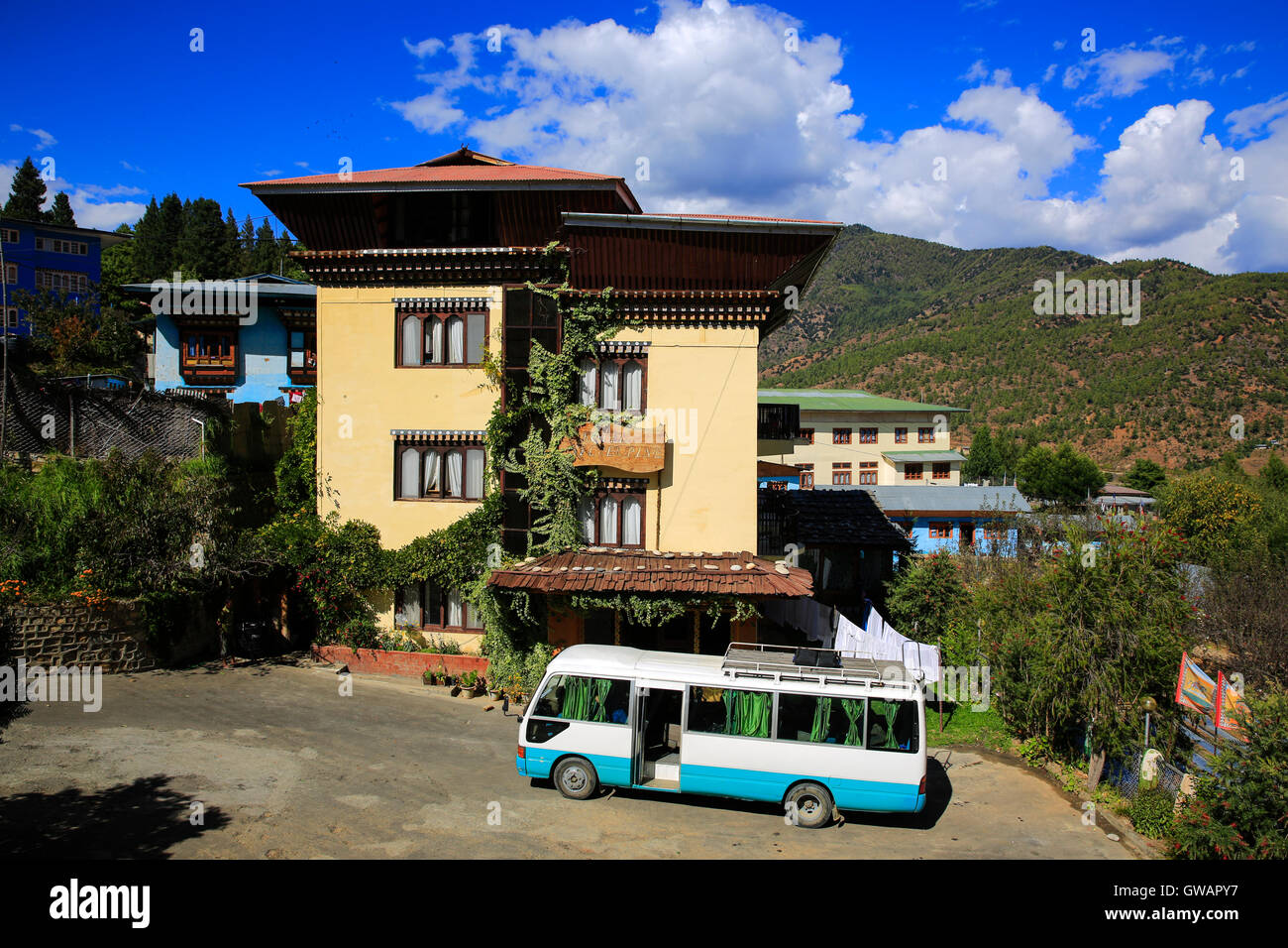 A hotel at Paro city in Bhutan Stock Photo - Alamy