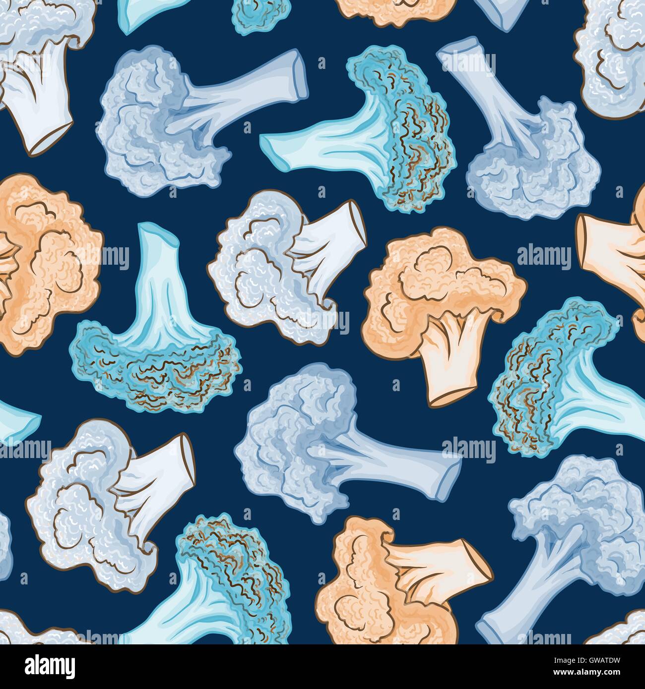 Seamless pattern cauliflower Stock Vector Image & Art - Alamy