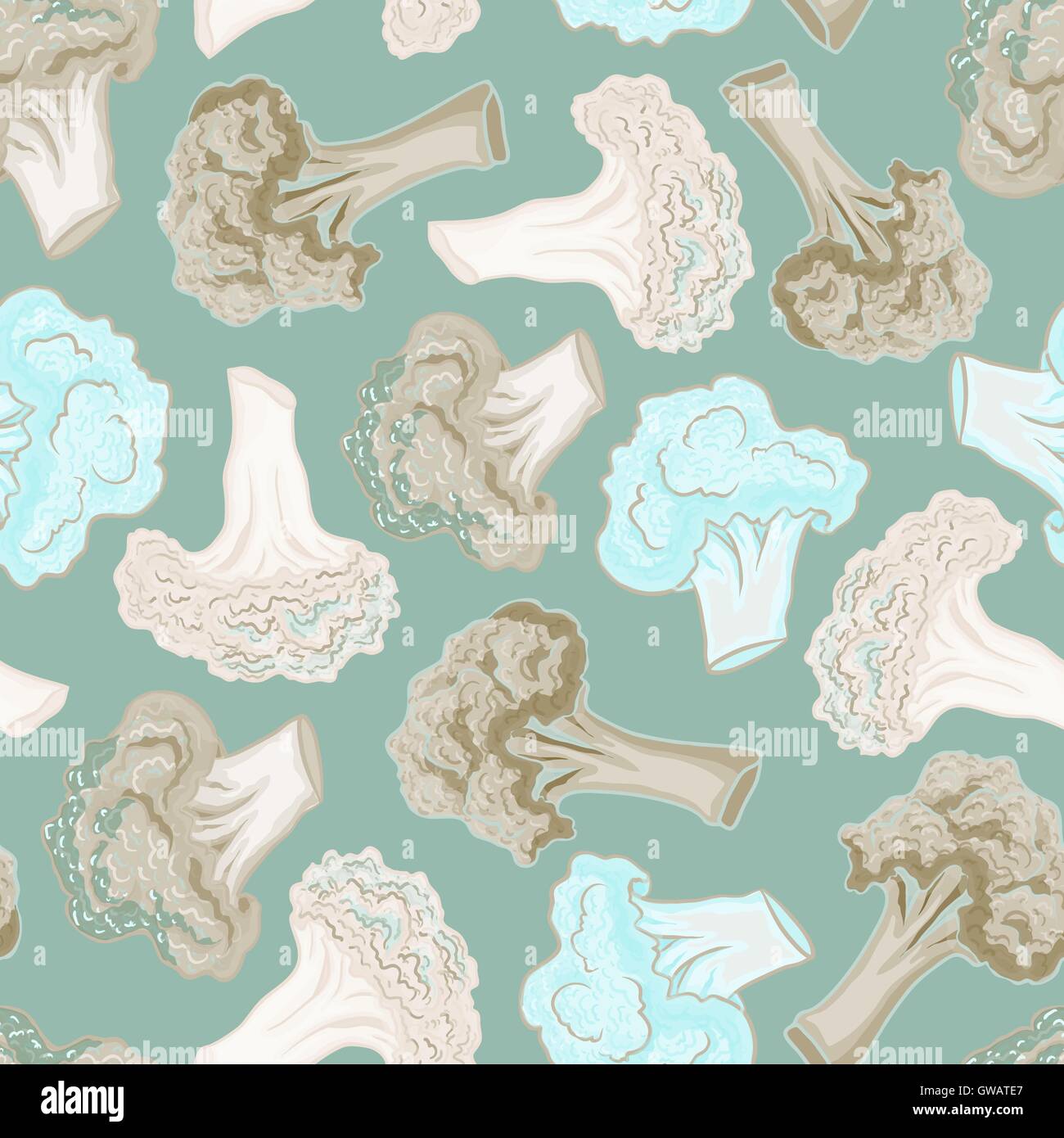 Seamless pattern cauliflower Stock Vector Image & Art - Alamy