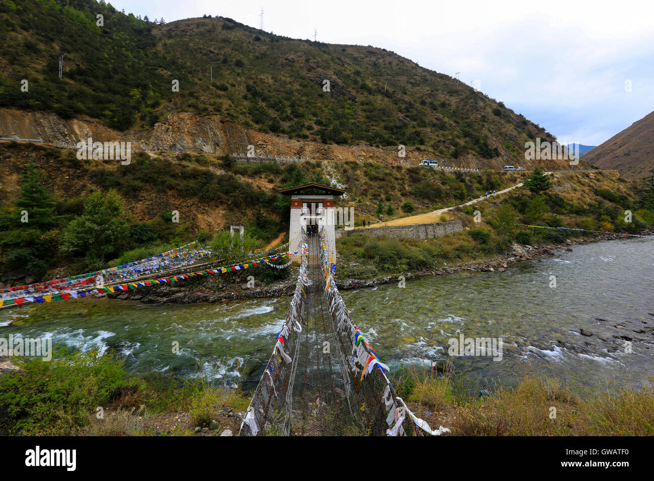 Iron Chain Bridge on Paro River, Bhutan. Thangtong Gyalpo (1385-1464 ...