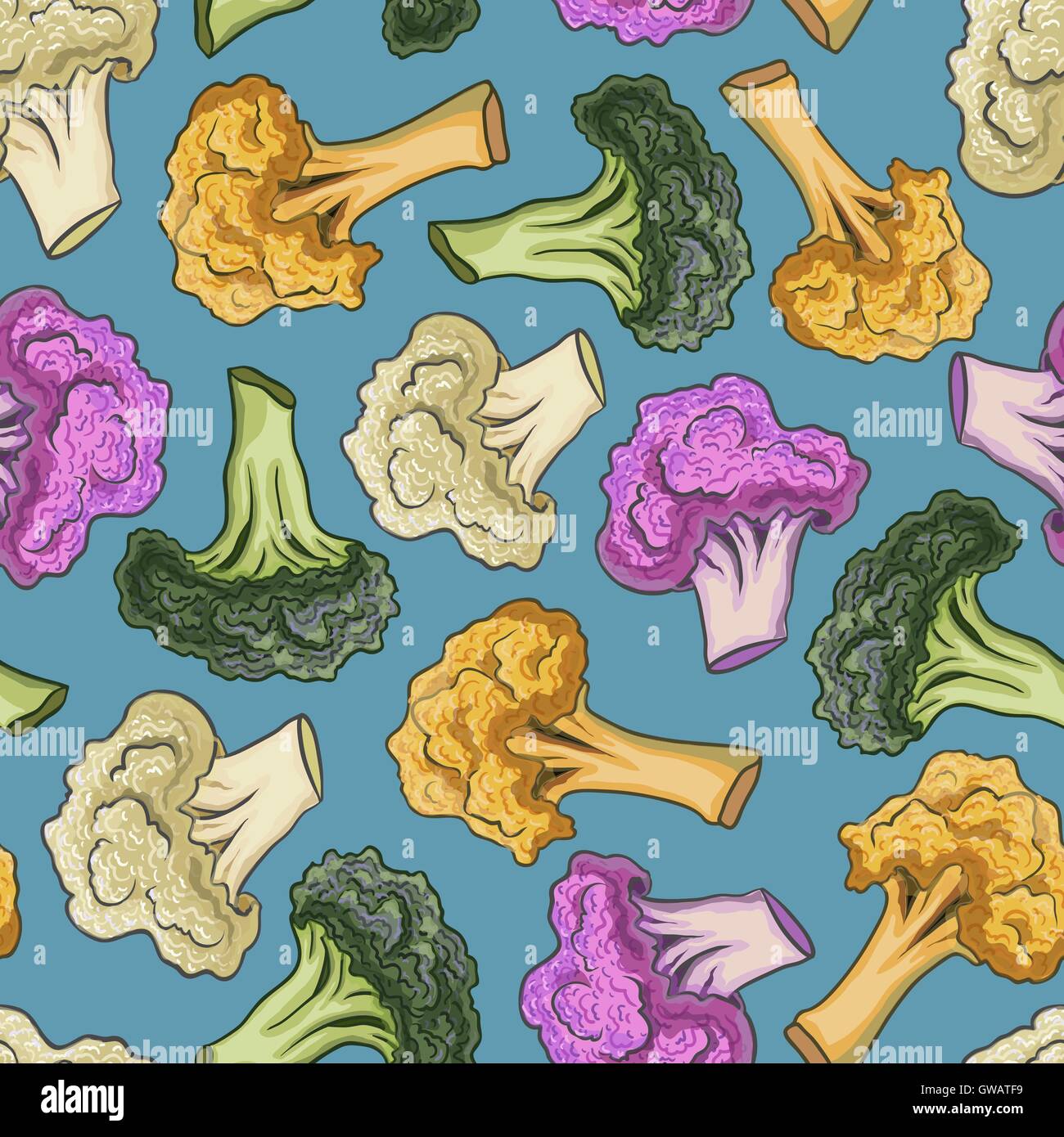 Seamless pattern cauliflower Stock Vector Image & Art - Alamy