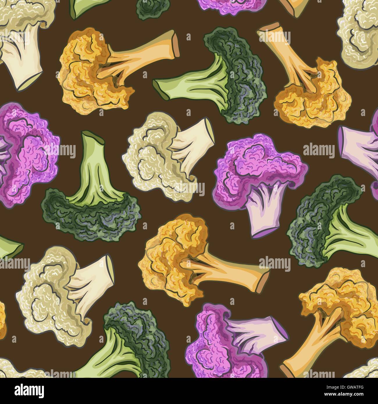 Seamless pattern cauliflower Stock Vector Image & Art - Alamy