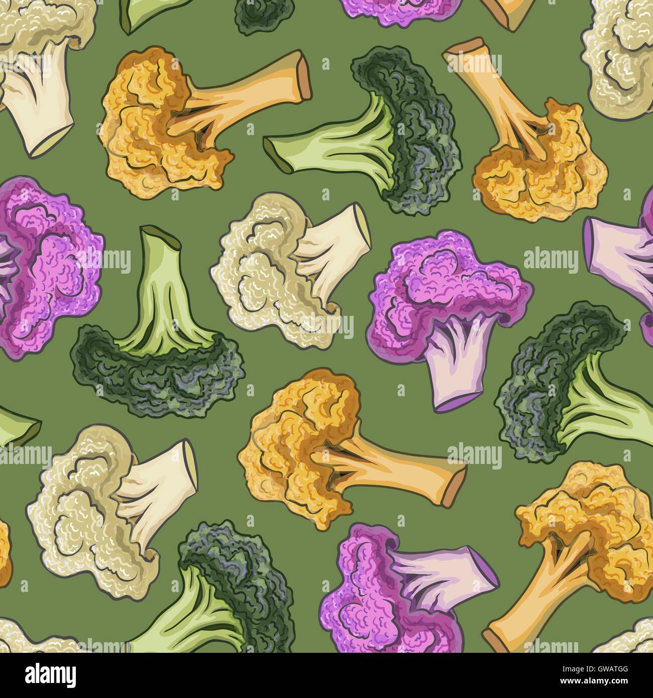 Seamless pattern cauliflower Stock Vector Image & Art - Alamy