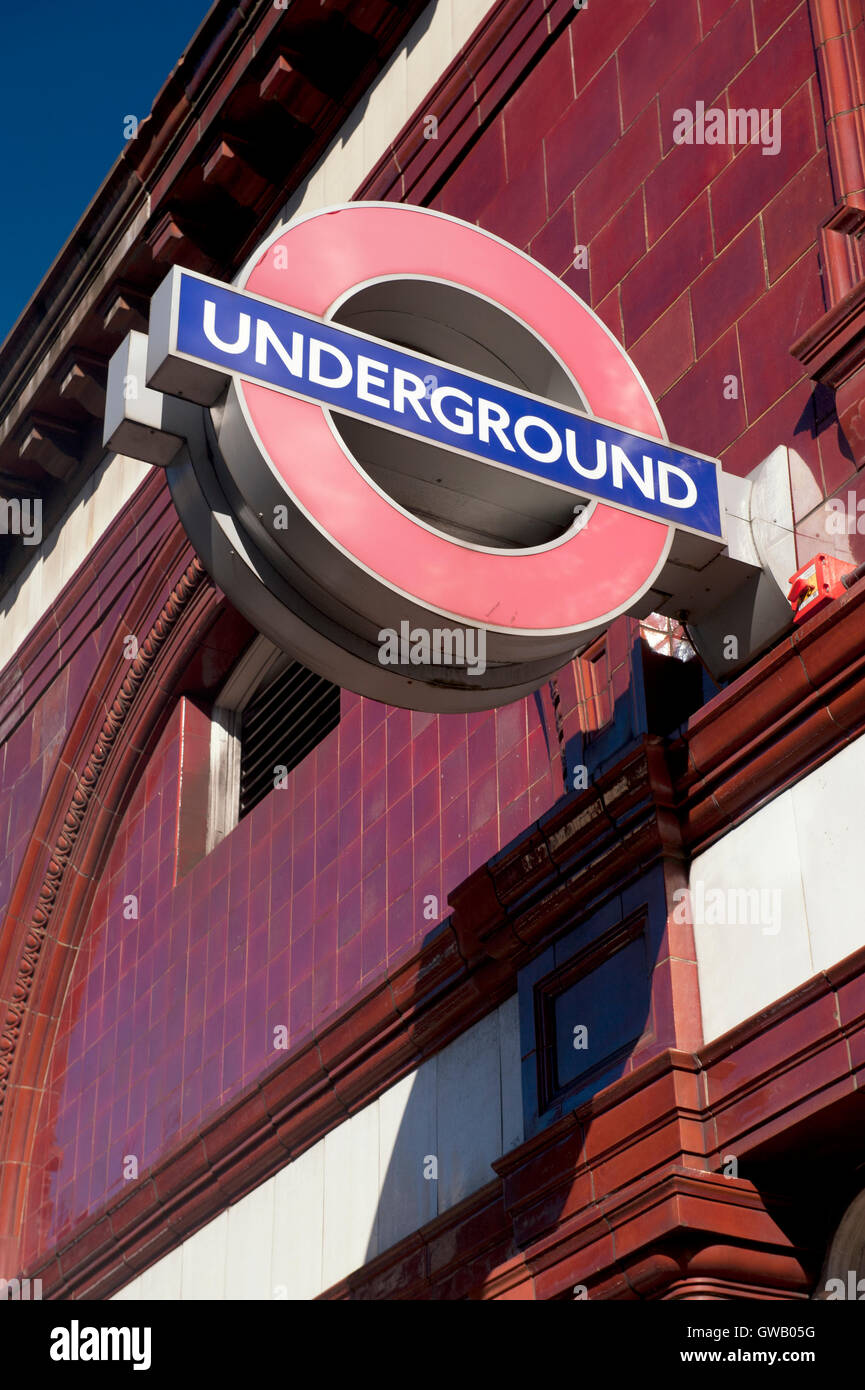 London Underground signage, Hampstead station, London, UK Stock Photo ...
