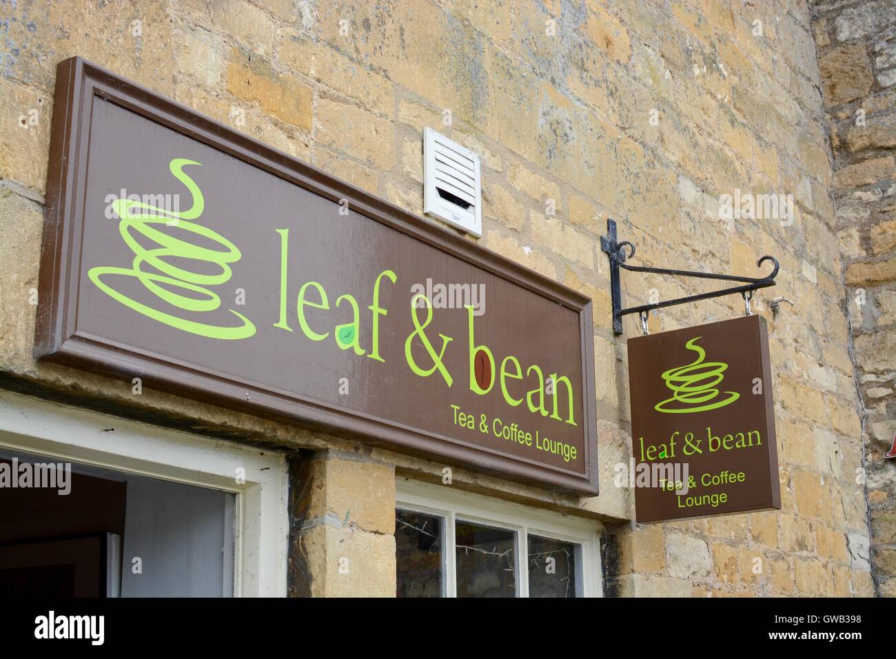 Leaf and Bean coffee shop Stock Photo - Alamy