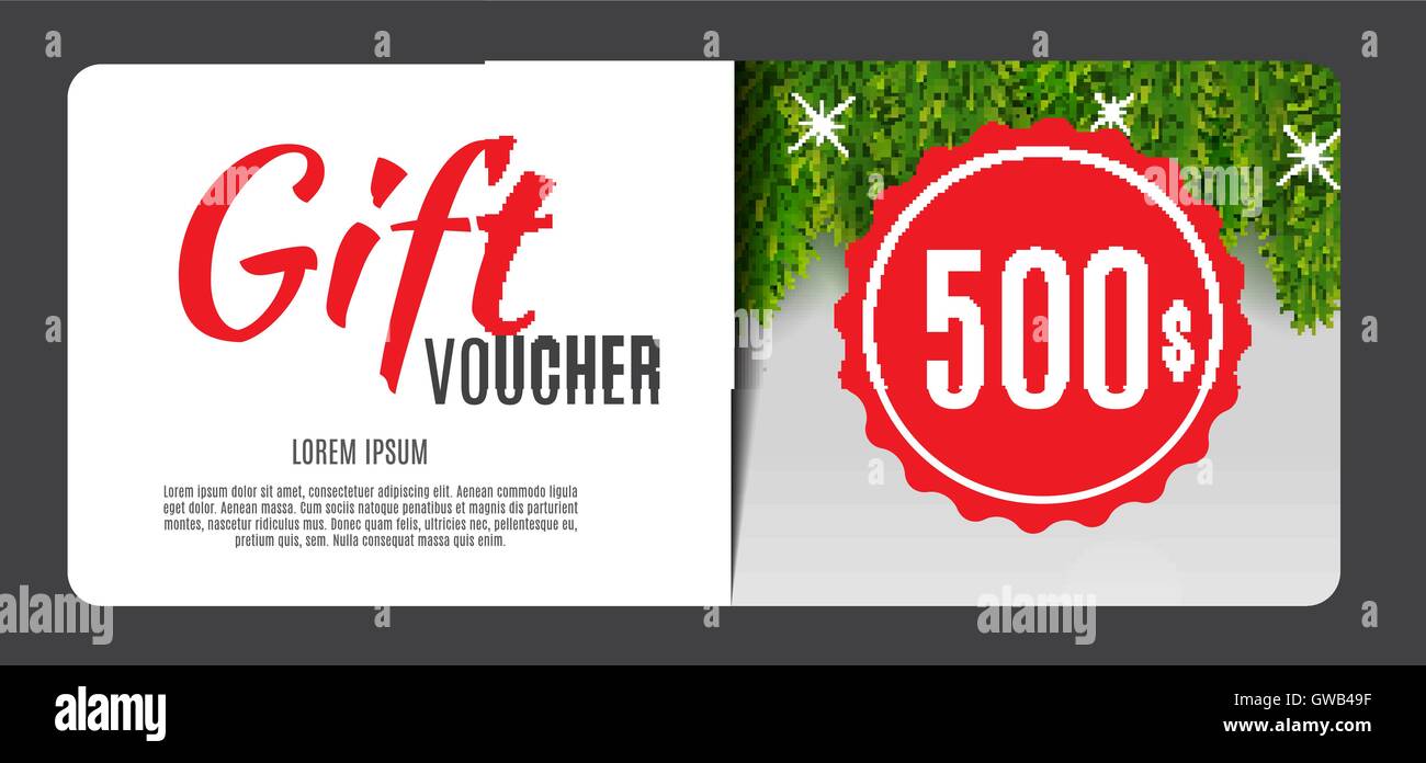 Gift Voucher Template Vector Illustration for Your Business Stock ...