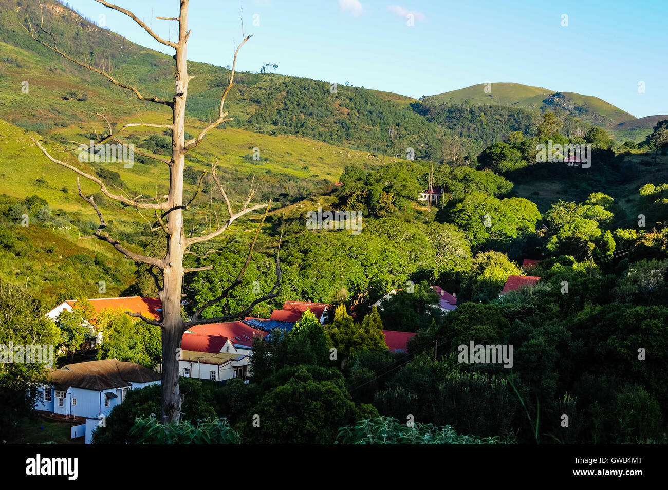 View from the graveyard in Pilgrim's Rest, an old Gold mining town in ...