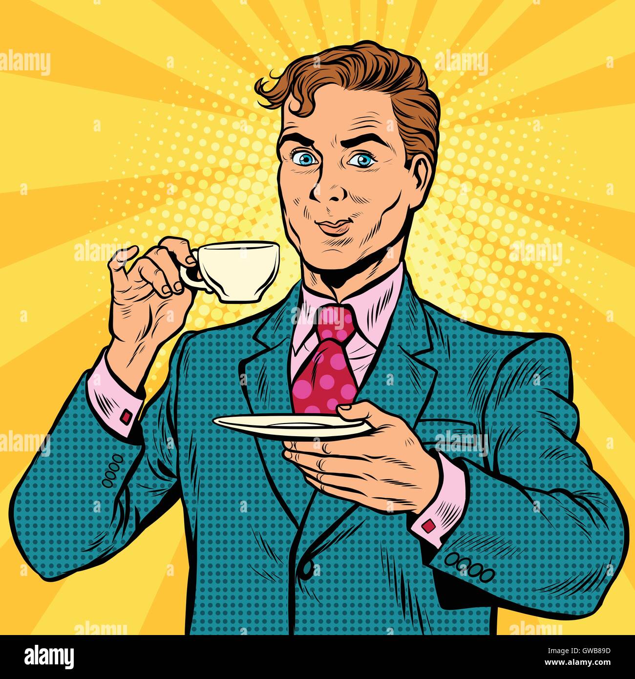 Drinking tea Stock Vector Images - Alamy