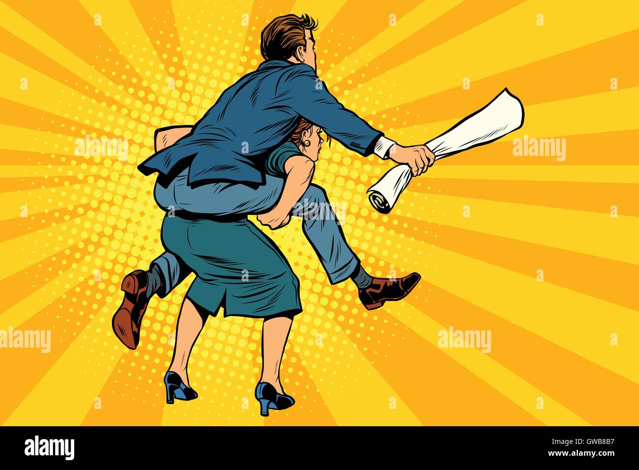 Girl riding man back Stock Vector Images - Alamy