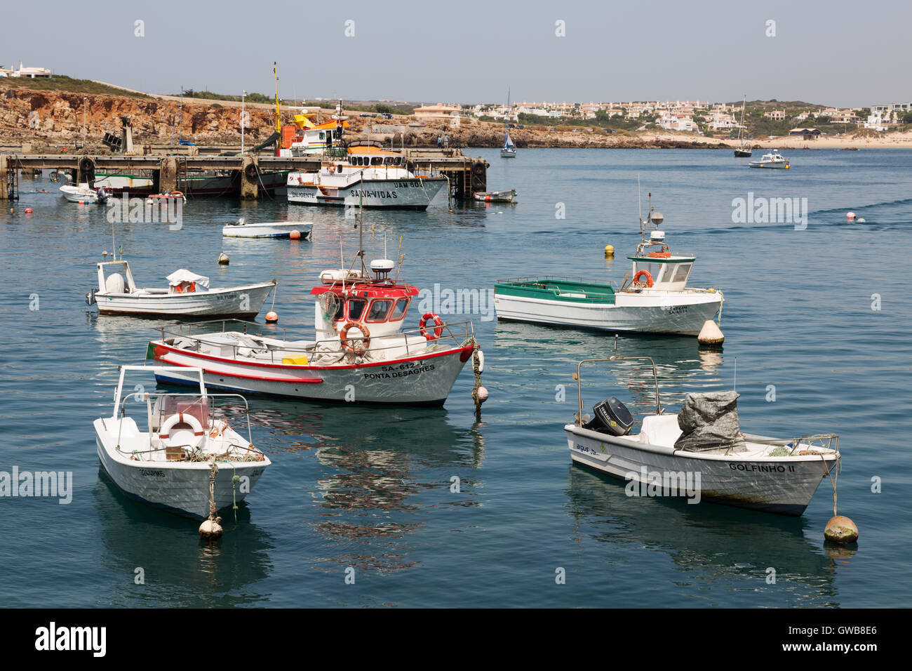 Fishing boats, Sagres harbour, Algarve, Portugal south coast, Europe ...