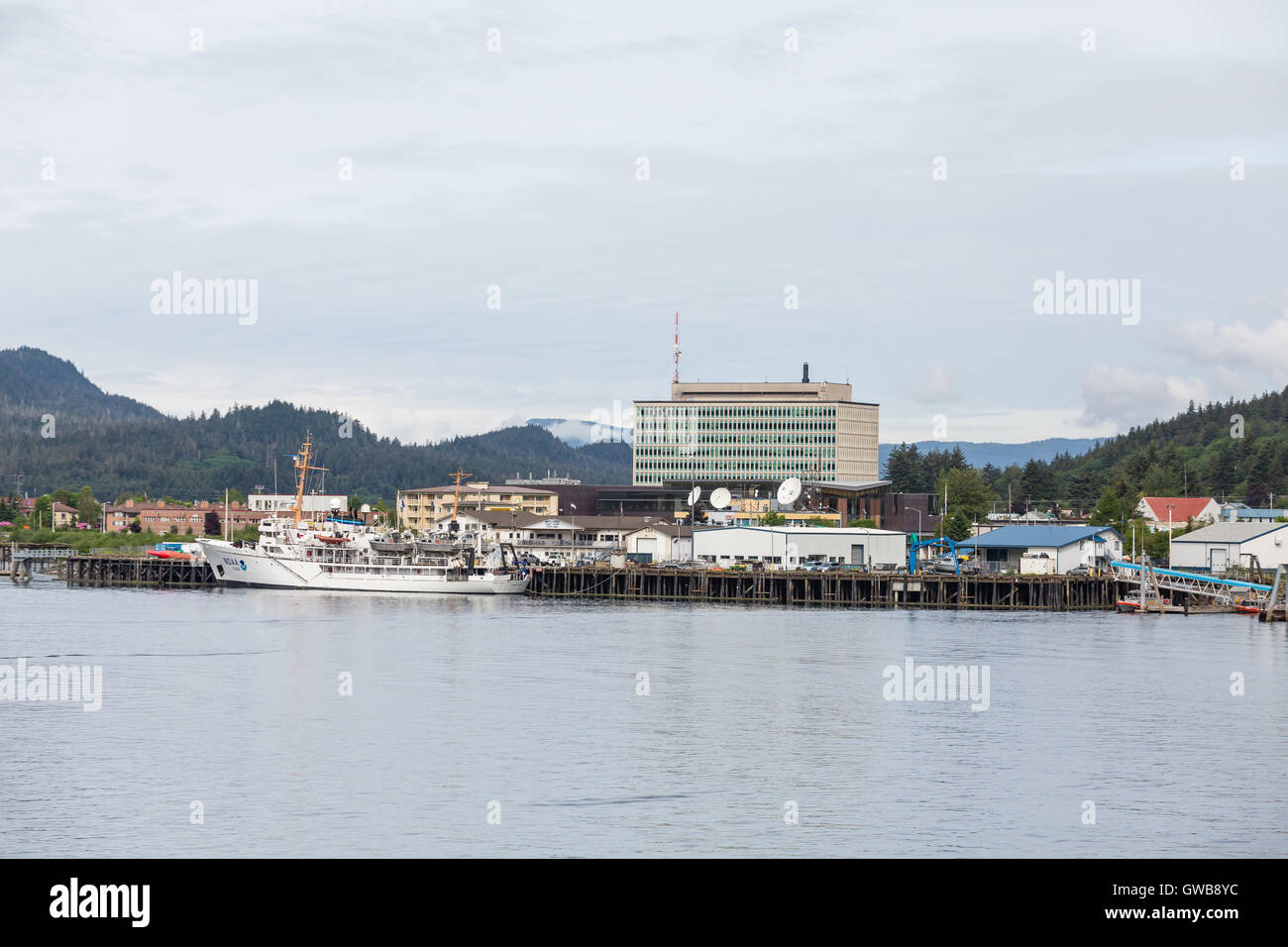 Juneau Dock and city from the Sea Stock Photo - Alamy