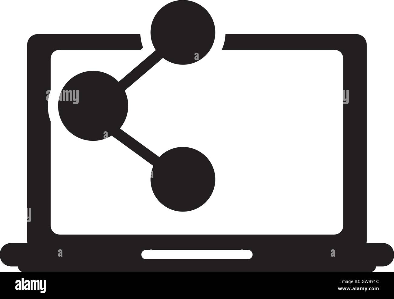 laptop frontview and connectivity icon Stock Vector Image & Art - Alamy