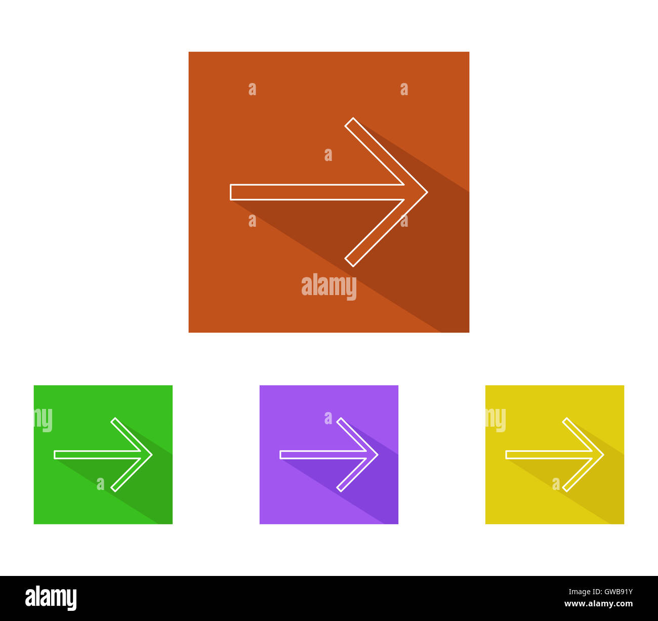 set arrow icon in flat design Stock Photo - Alamy