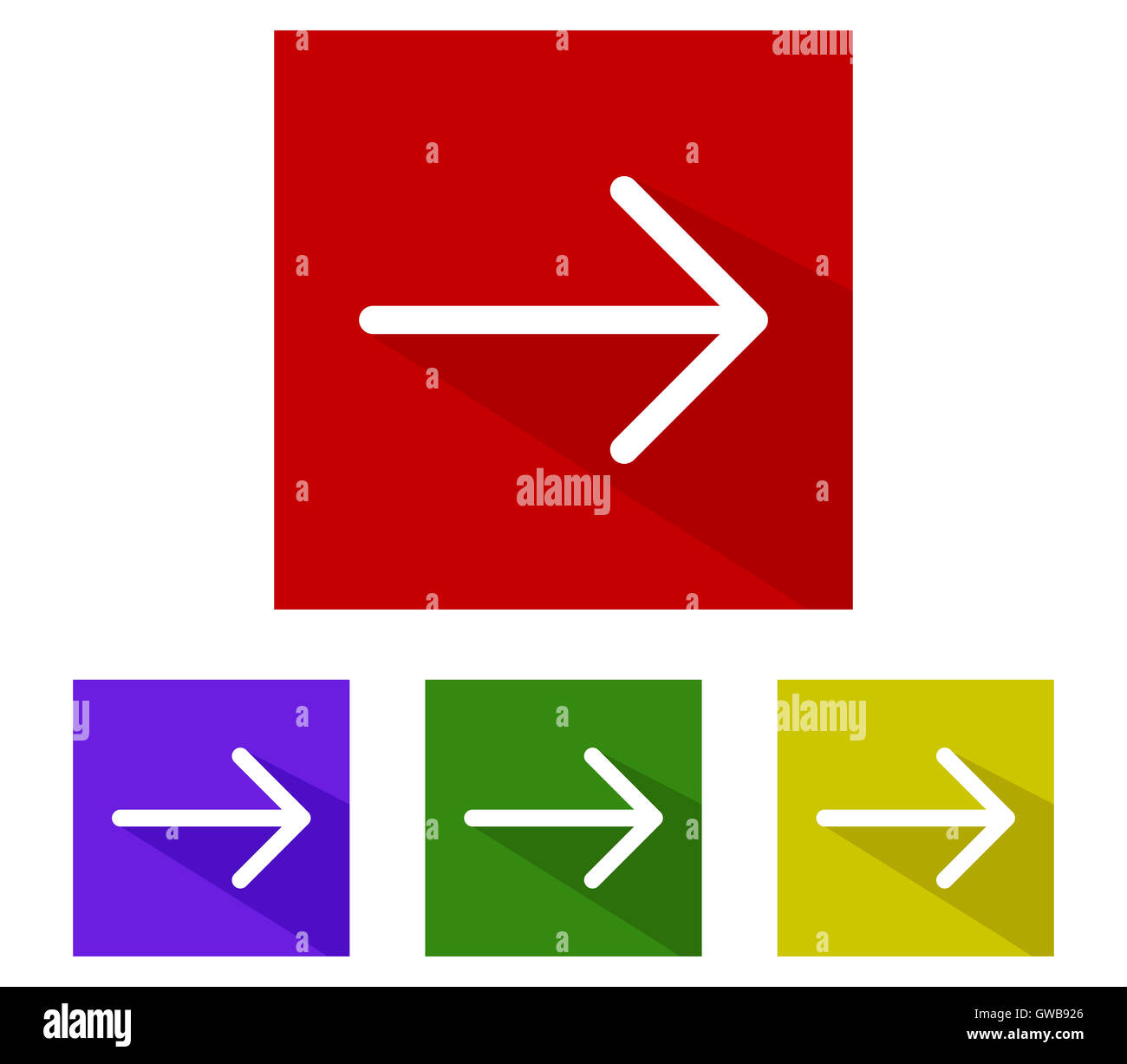 set arrow icon in flat design Stock Photo - Alamy