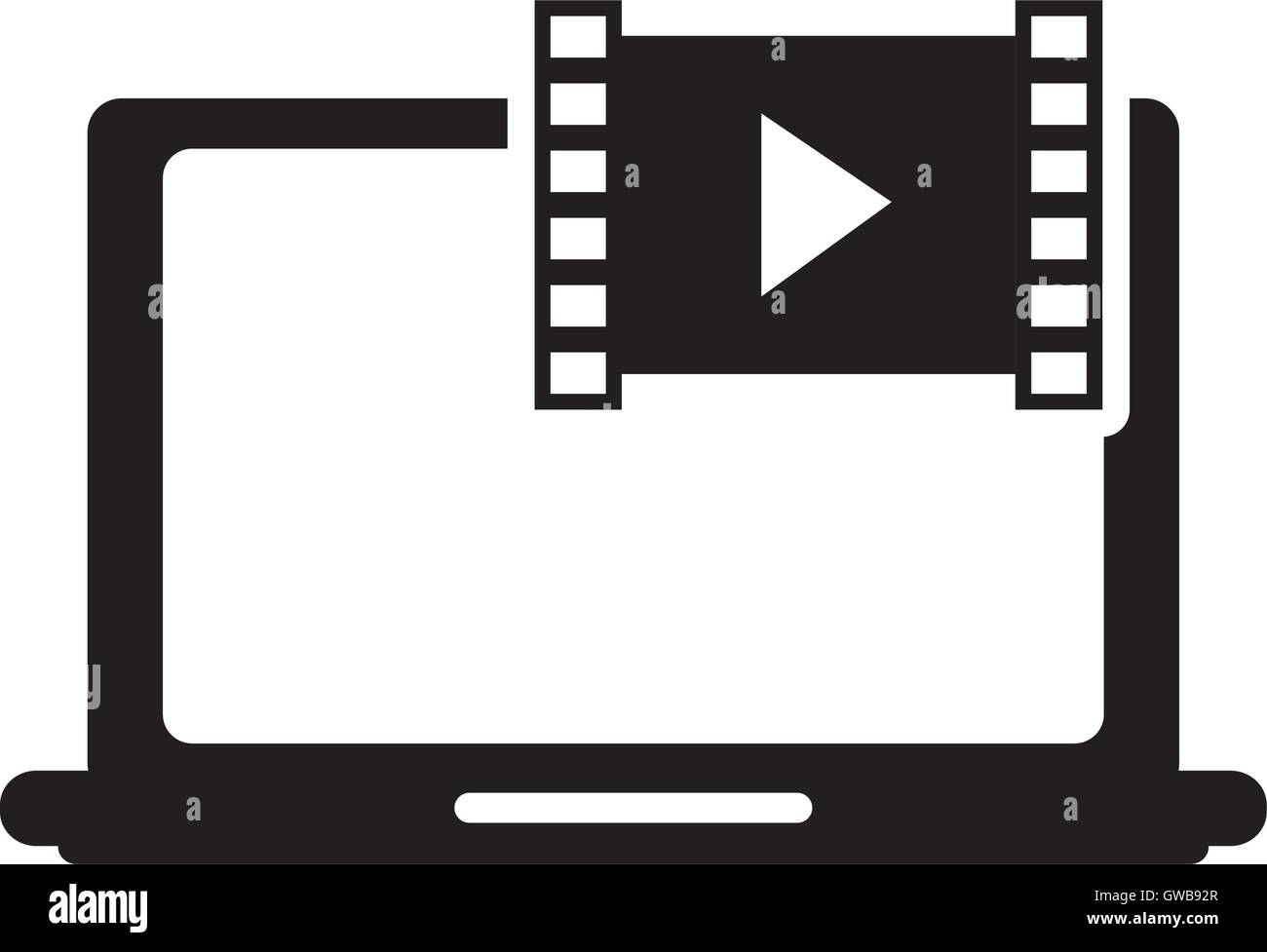 laptop frontview and video icon Stock Vector Image & Art - Alamy