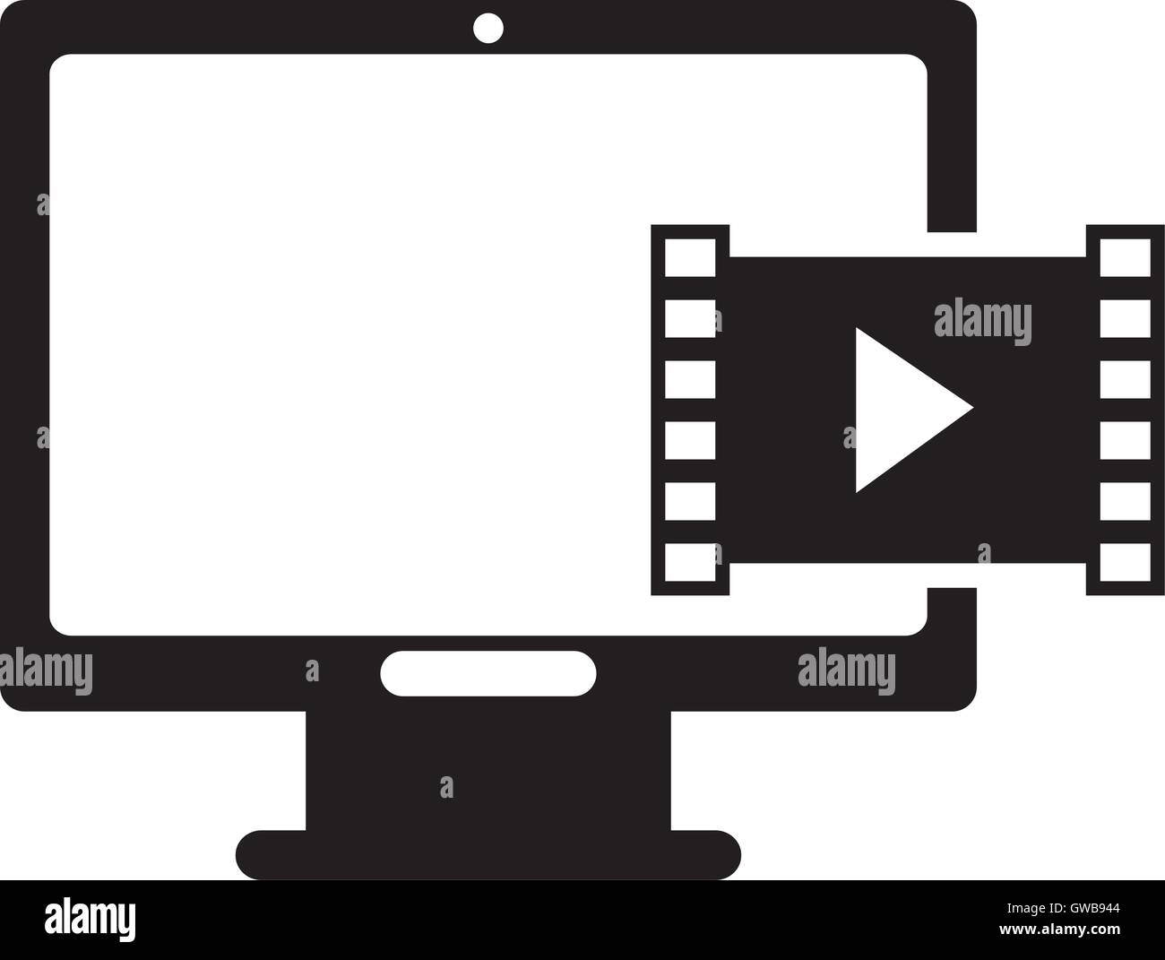 computer monitor and video icon Stock Vector Image & Art - Alamy