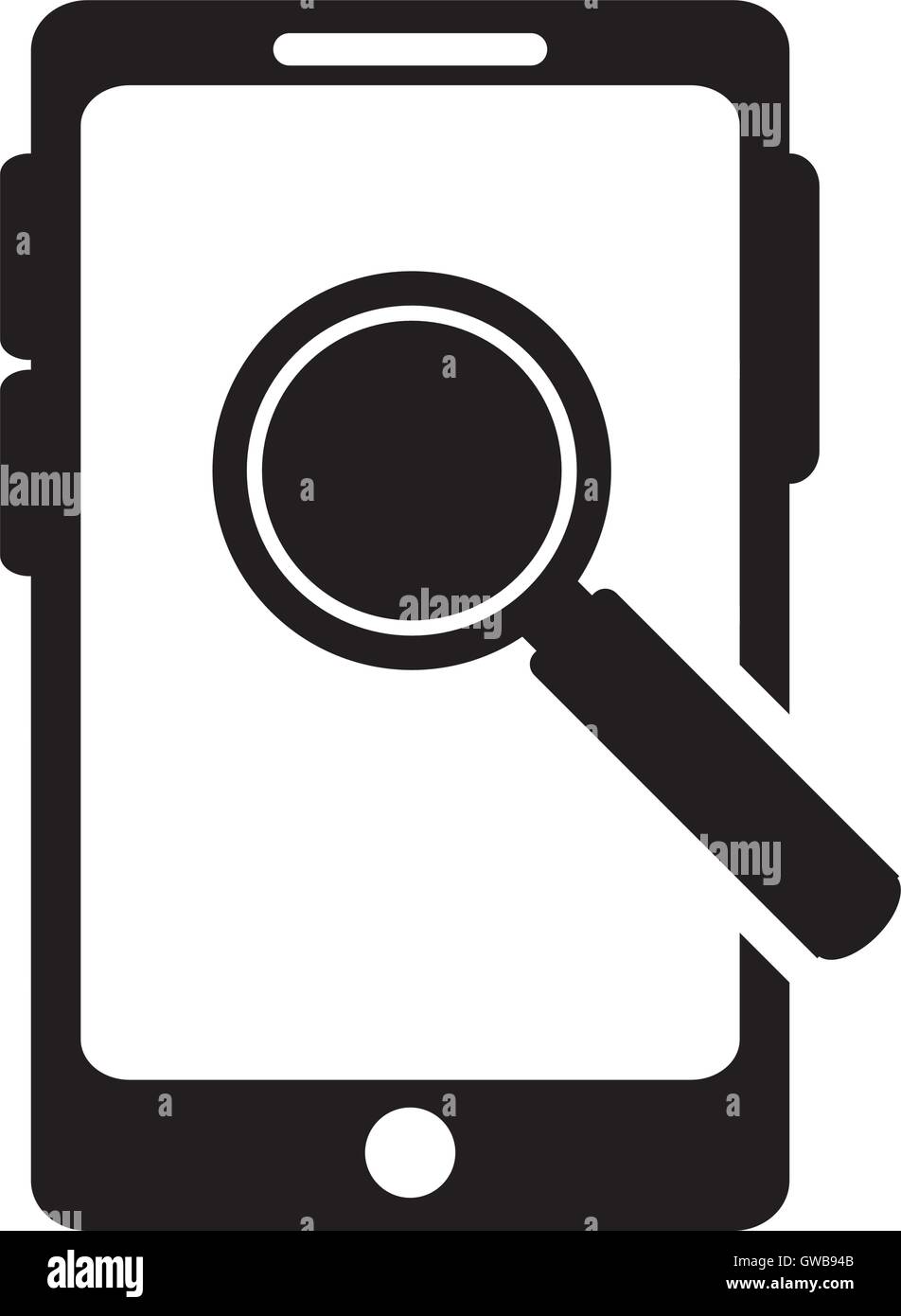modern cellphone and magnifying glass icon Stock Vector Image & Art - Alamy