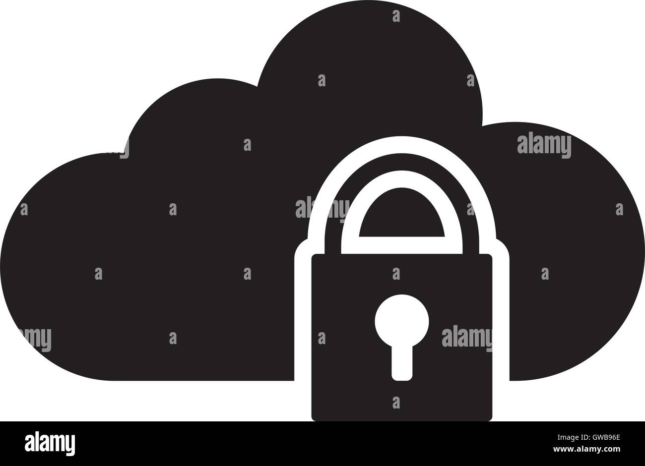storage cloud and safety lock icon Stock Vector Image & Art - Alamy