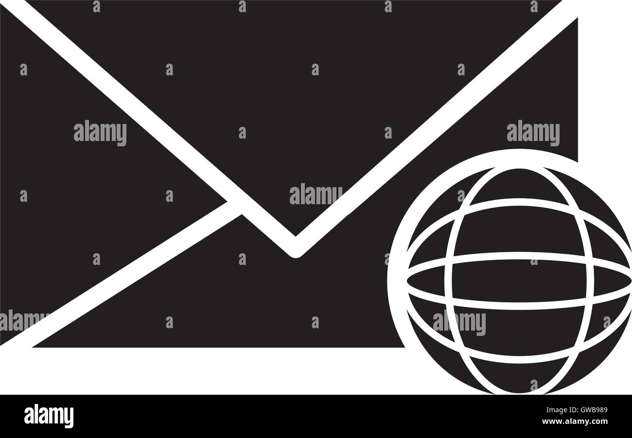 message envelope and earth globe diagram icon Stock Vector Image & Art ...