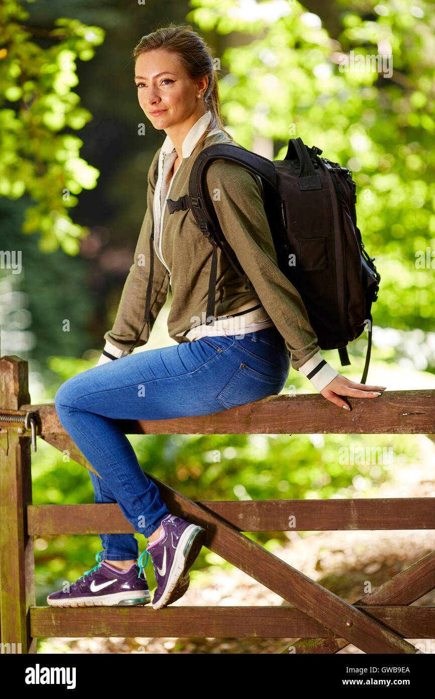 Woman walking on countryside hi-res stock photography and images - Alamy