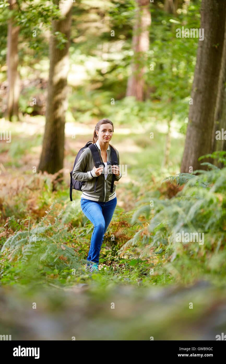 Female walking outdoors in forrest hi-res stock photography and images ...