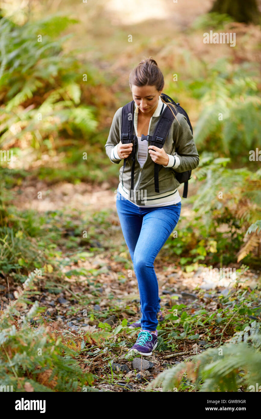Female walking outdoors in forrest hi-res stock photography and images ...