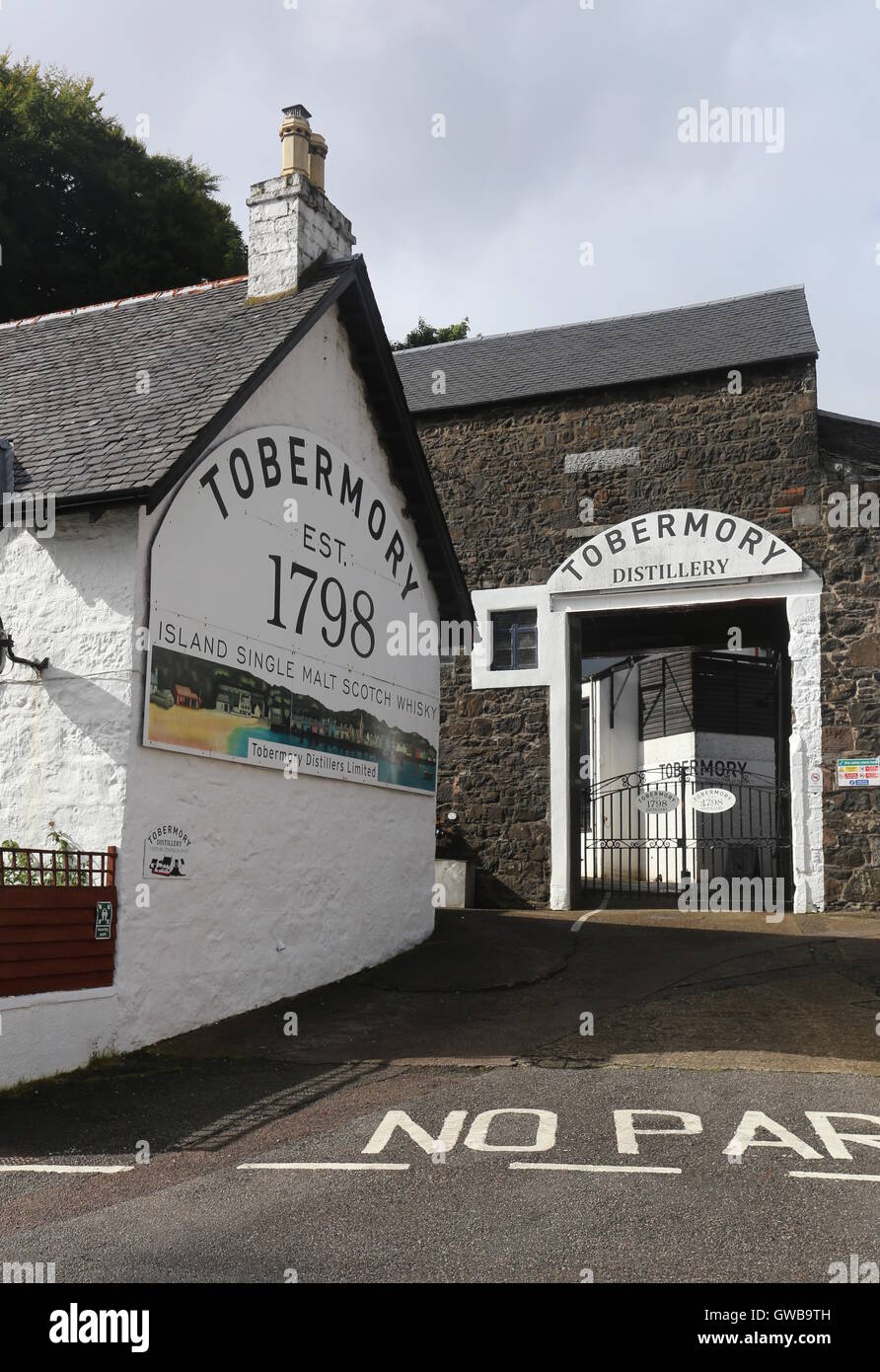 Exterior of Tobermory Distillery Isle of Mull Scotland September 2016 ...
