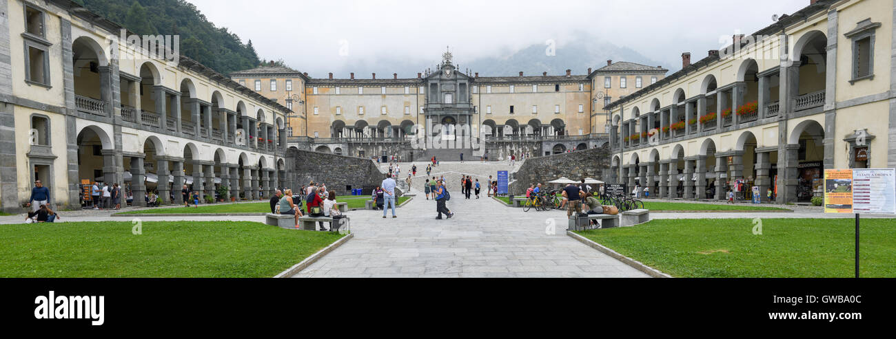 Oropa, Italy - 4 september 2016: people visiting on walking the ...