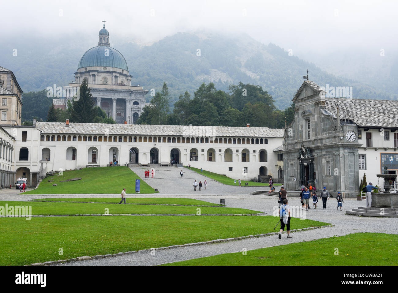 Oropa, Italy - 4 september 2016: people visiting on walking the ...