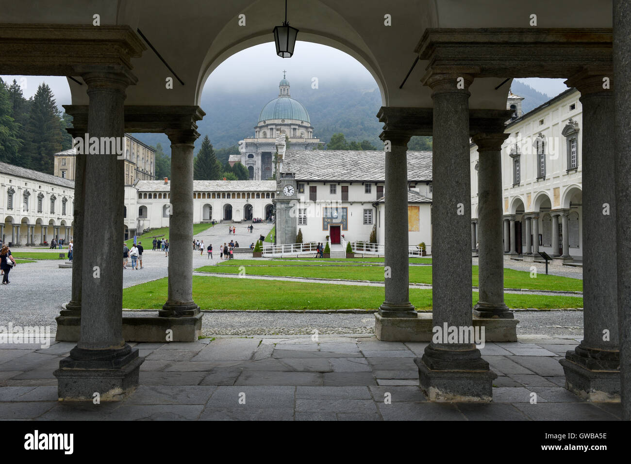 Oropa, Italy - 4 september 2016: people visiting on walking the ...