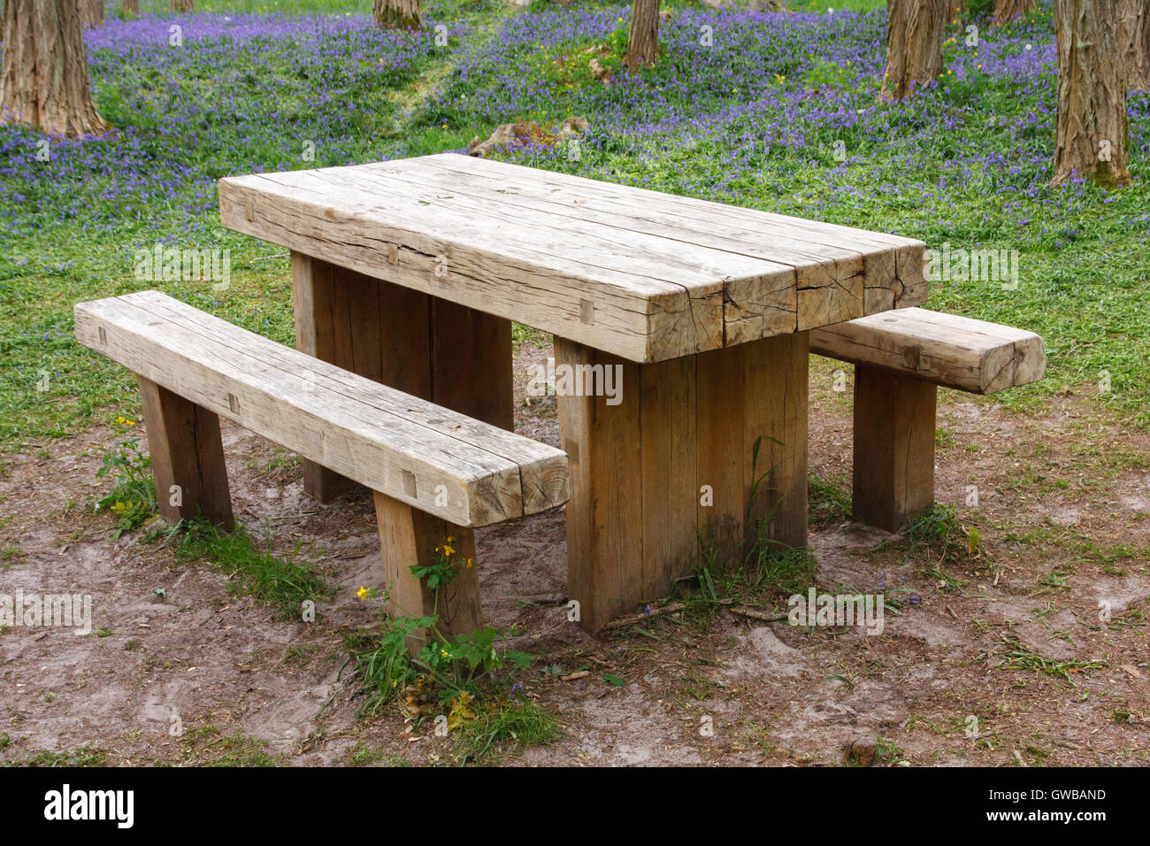 Timber picnic table hi-res stock photography and images - Alamy