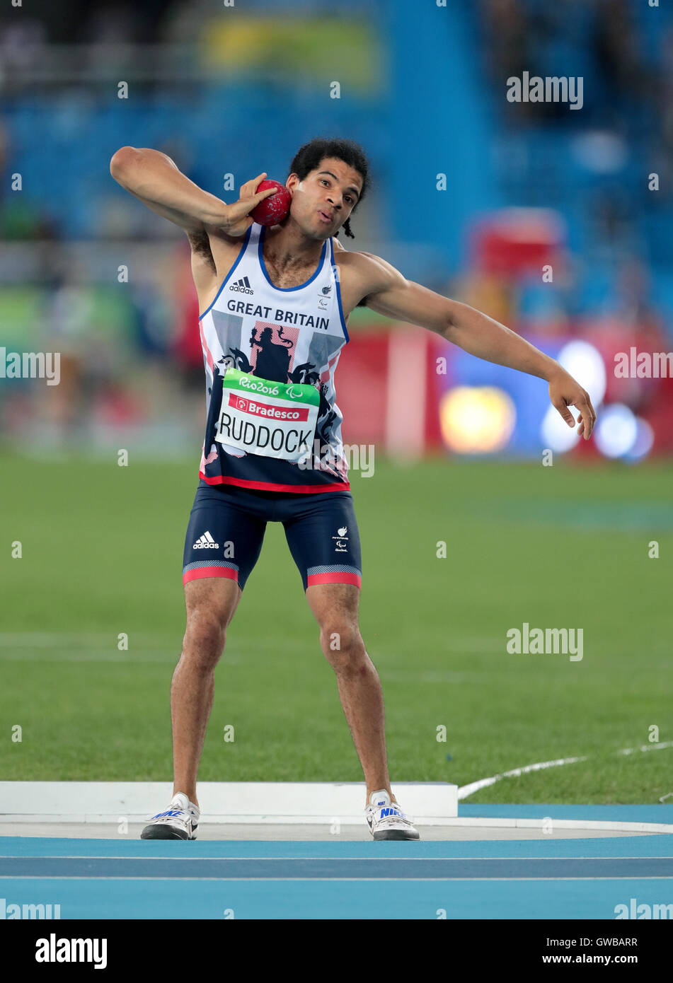 Great Britain's Sam Ruddock competes in the Men's Shot Put F35 Final ...