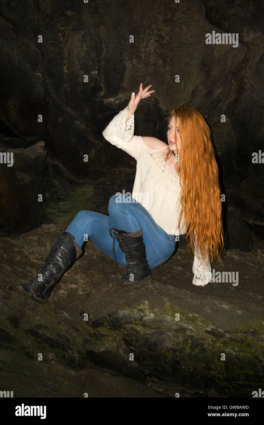 Beautiful red head in skinny hi-res stock photography and images - Alamy