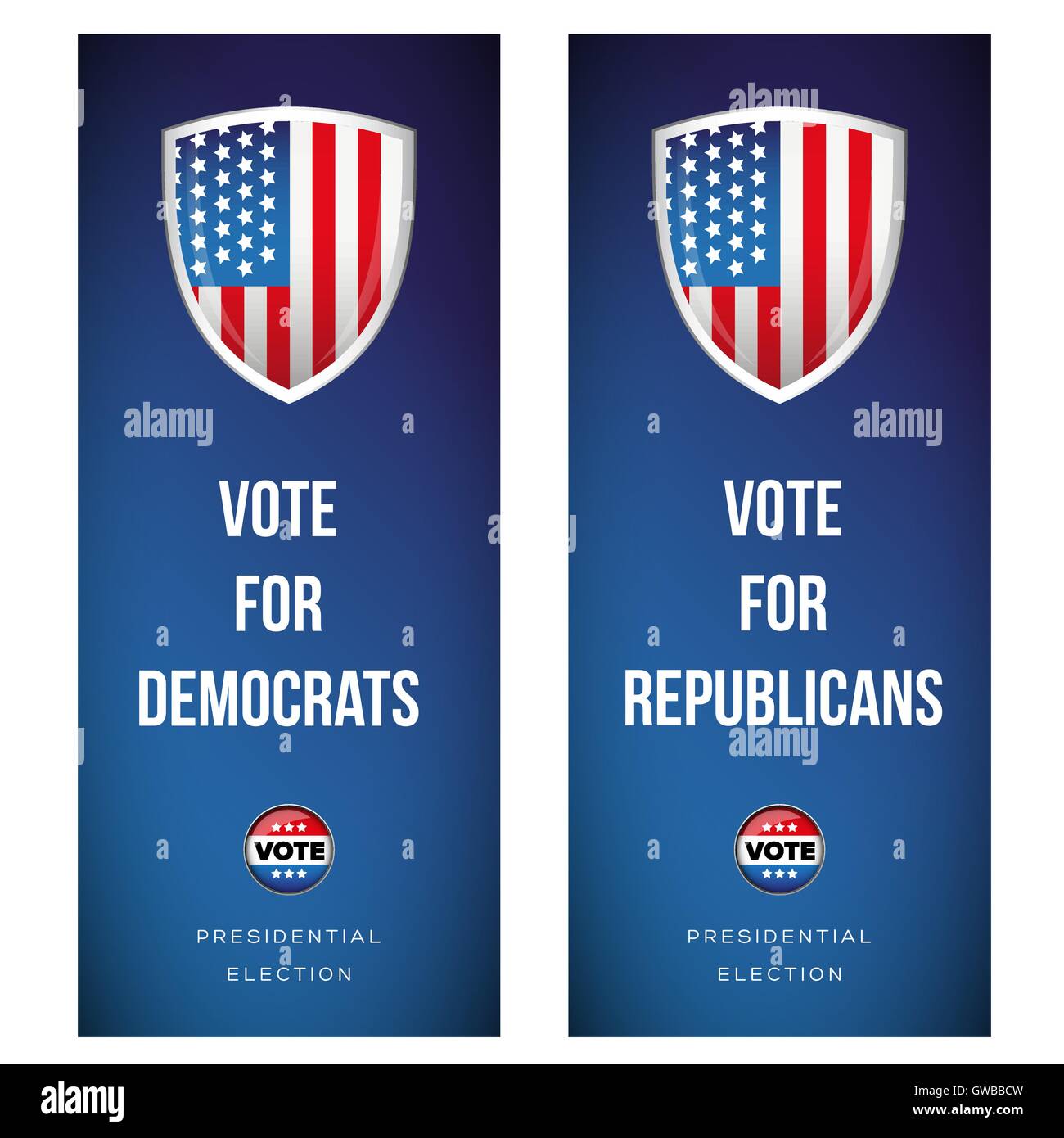 Election banner set with USA flag Stock Vector Image & Art - Alamy