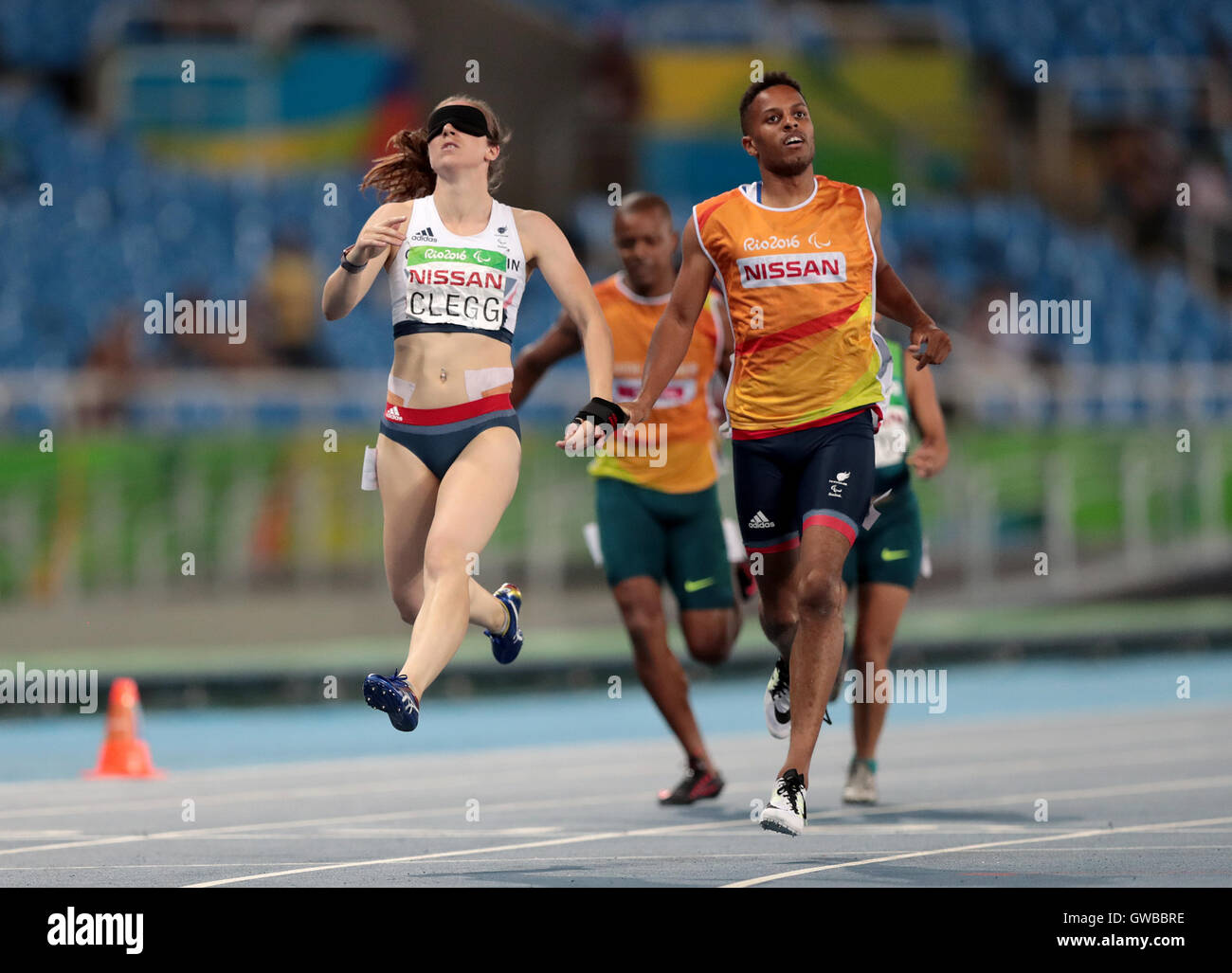 Great Britain's Libby Clegg with guide Chris Clarke after the Women's ...