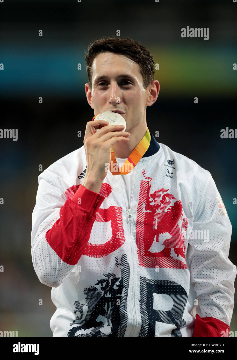 Great Britain's Jonathan Broom-Edwards celebrates with his silver medal ...