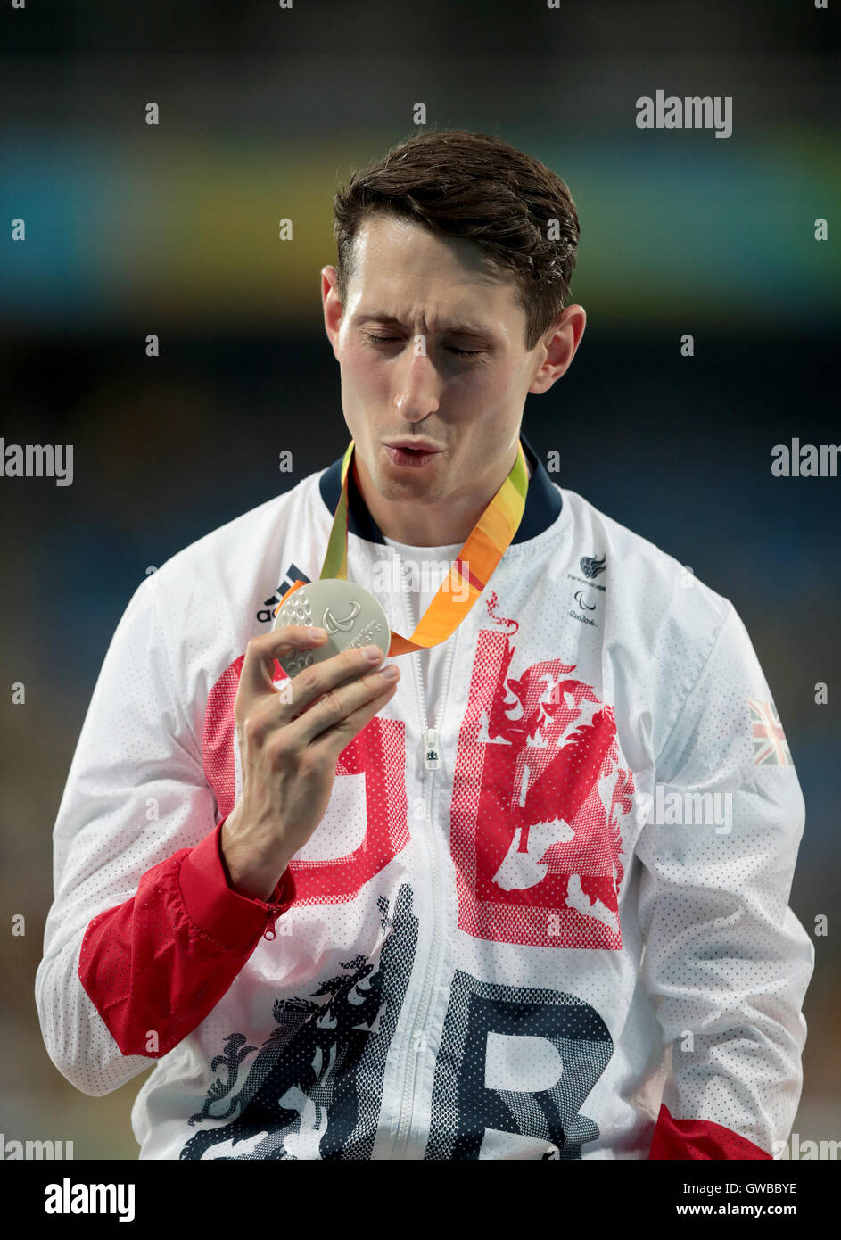 Great Britain's Jonathan Broom-Edwards celebrates with his silver medal ...