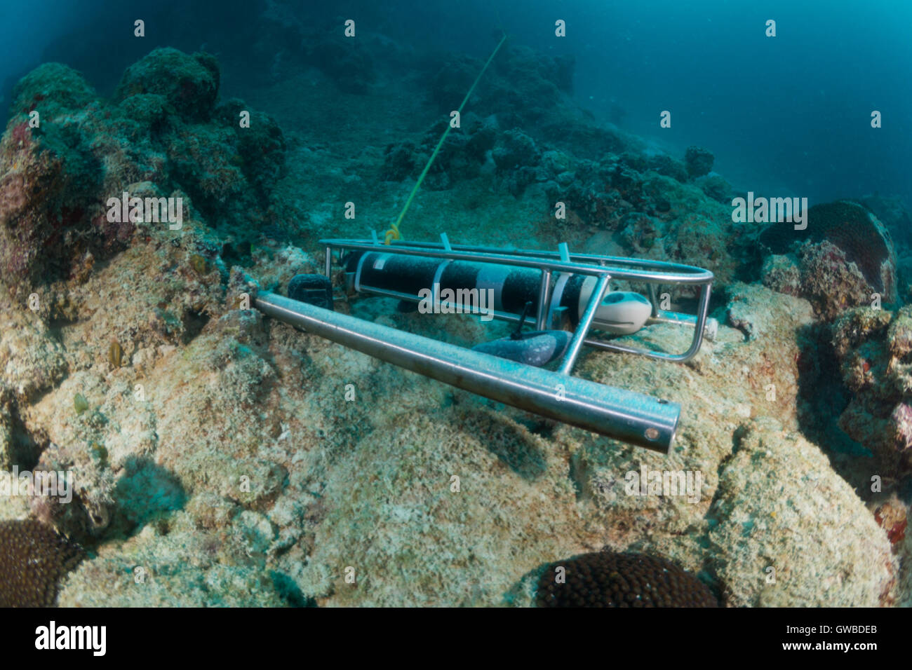 An acoustic Doppler current profiler (ADCP) underwater Abrolhos reefs ...