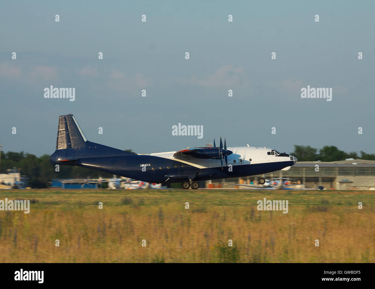 Kiev Region, Ukraine - June 9, 2011: Antonov An-12 cargo plane is ...