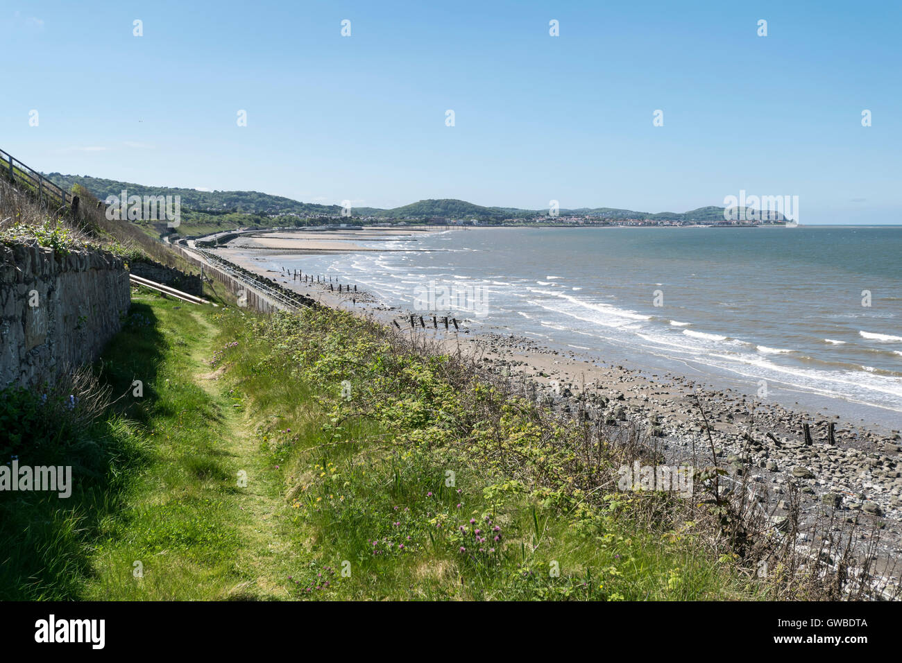 North Wales Cycle path at Penmaenhead Old Colwyn near Colwyn Bay Stock ...